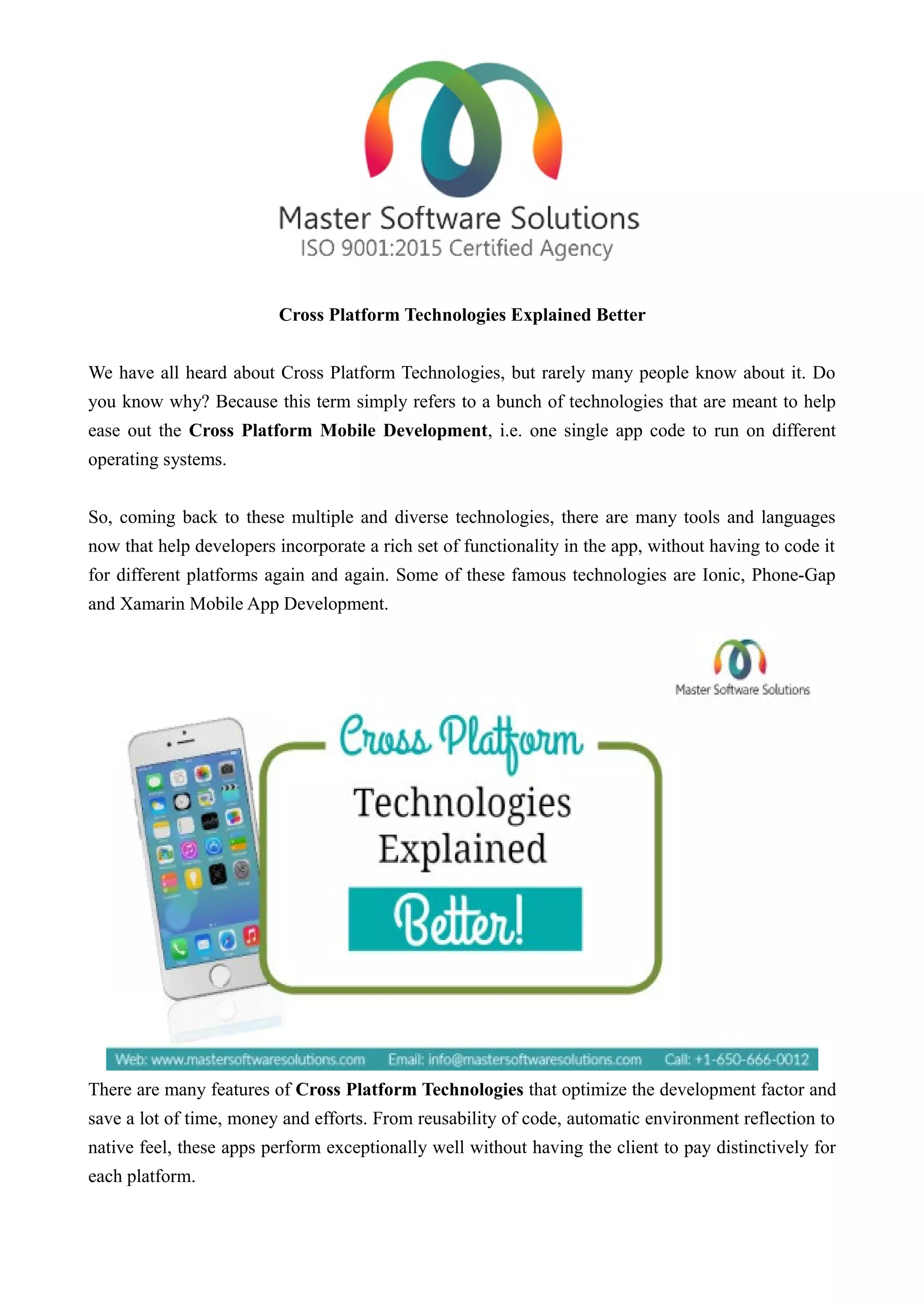 Cross platform technologies explained better! | PDF