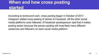 Cross Posting on Social Media pptx | PPTX