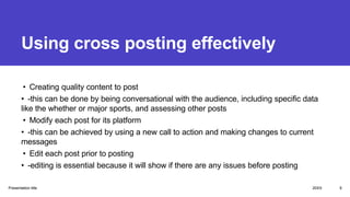Cross Posting on Social Media pptx | PPTX