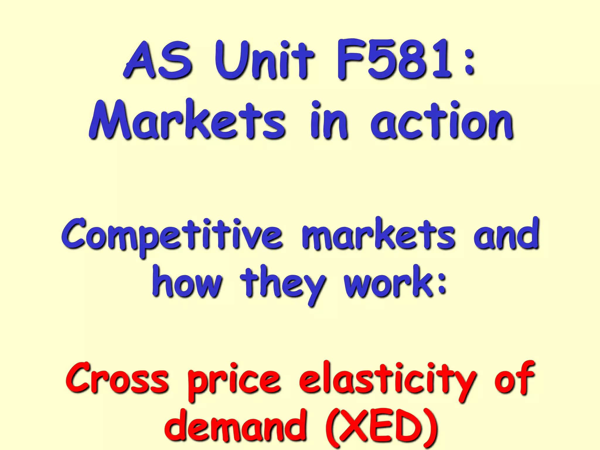 Cross price elasticity of demand | PPTX