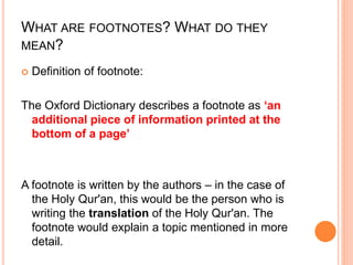 Cross Referencing the Holy Qur'an | PPTX