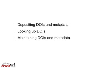 Introduction to CrossRef Technical Basics Webinar | PPT