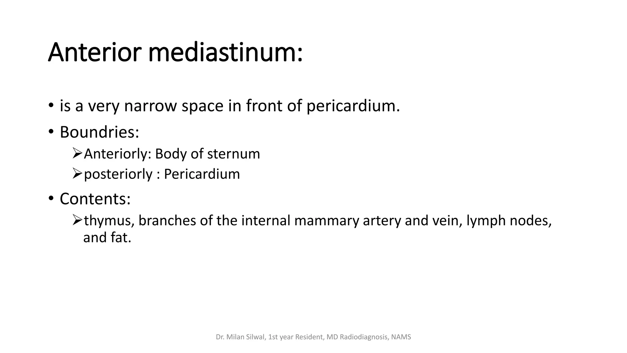 Cross sectional anatomy of chest by Dr. Milan | PPTX