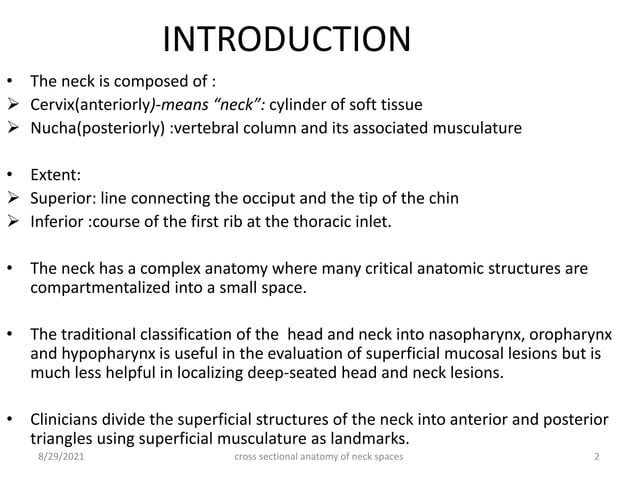 Cross sectional anatomy of neck spaces | PPTX