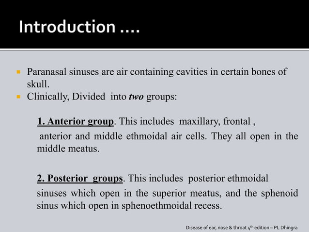 Cross Sectional Anatomy of Paranasal sinus | PPTX | Ear, Nose and ...