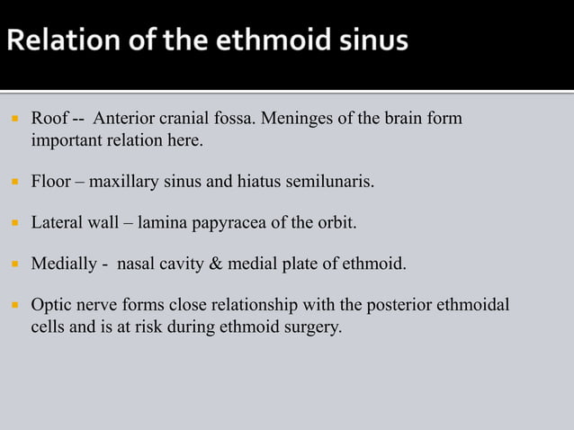 Cross Sectional Anatomy of Paranasal sinus | PPT