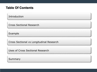Cross sectional research | PPTX