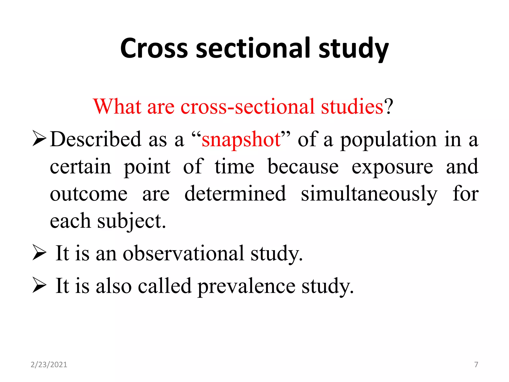 Cross sectional study | PPTX