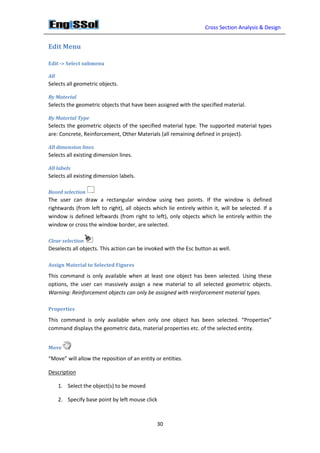 User Manual for Cross Section Analysis & Design | PDF