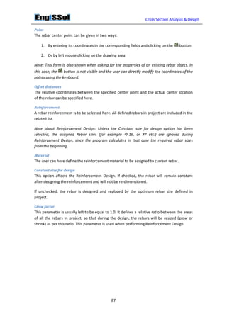 User Manual for Cross Section Analysis & Design | PDF