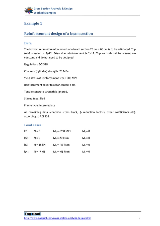 Cross section analysis and design: Worked examples | PDF