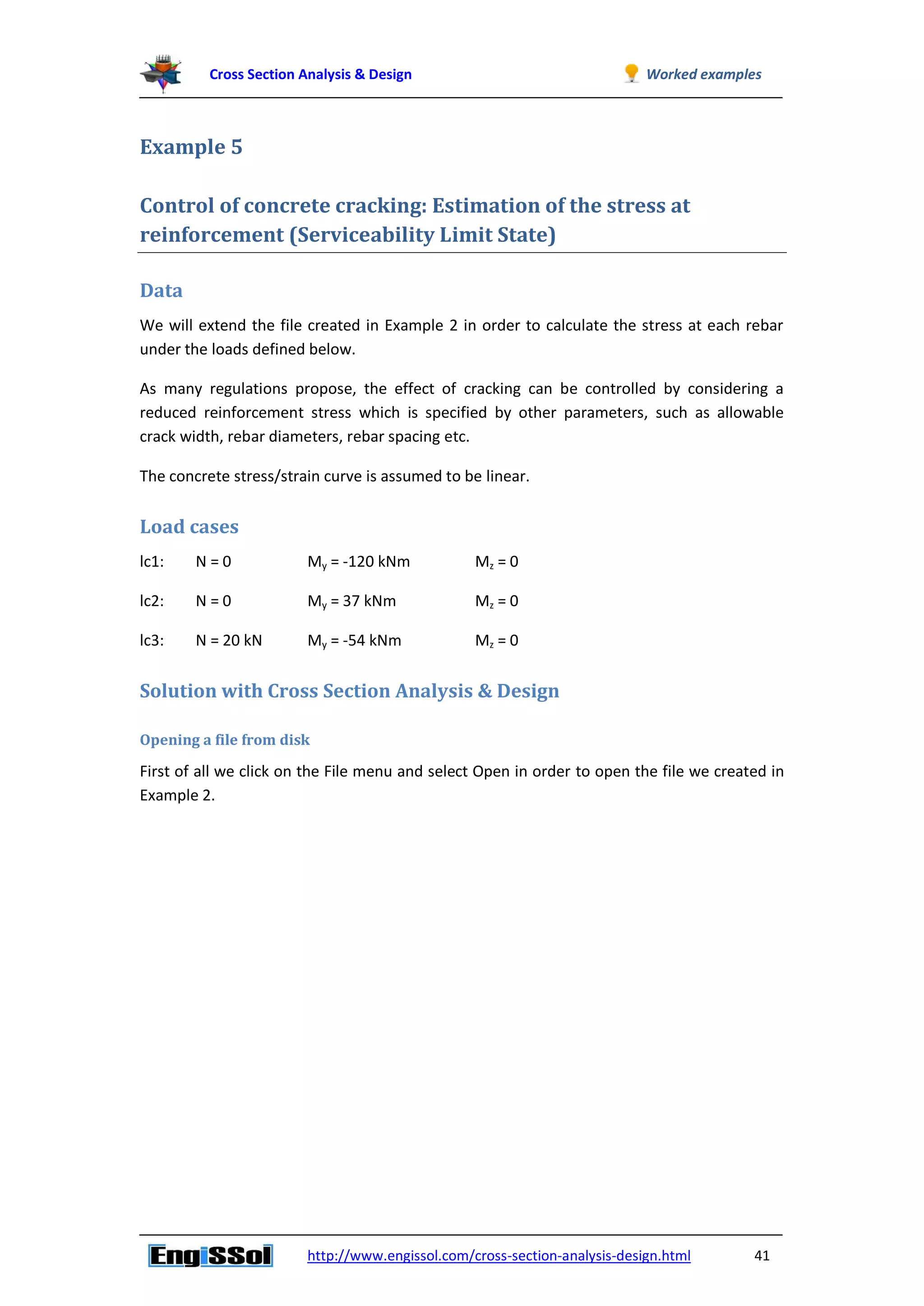 Worked examples for Cross section analysis and design software | PDF