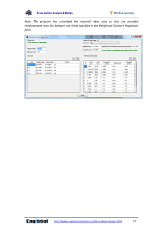 Worked examples for Cross section analysis and design software | PDF