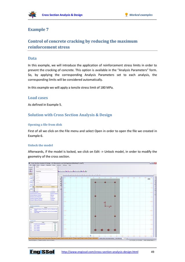 Worked examples for Cross section analysis and design software | PDF