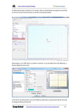 Worked examples for Cross section analysis and design software | PDF