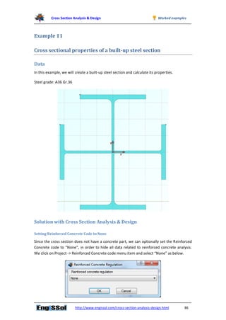 Worked examples for Cross section analysis and design software | PDF
