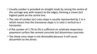 Cross section elements of road | PPTX