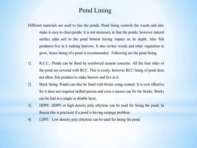 Cross section of a fish pond | PPTX