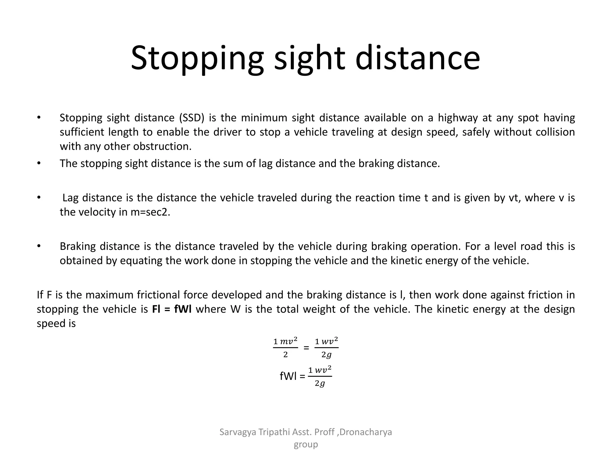Cross section of road and sight distance | PPTX