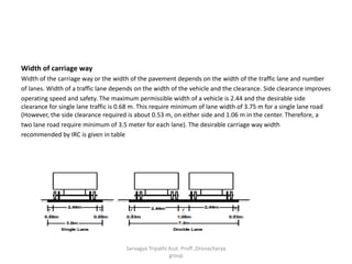 Cross section of road and sight distance | PPTX