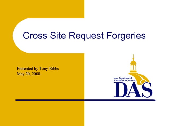 Cross Site Request Forgery | PPT | Web Development | Internet