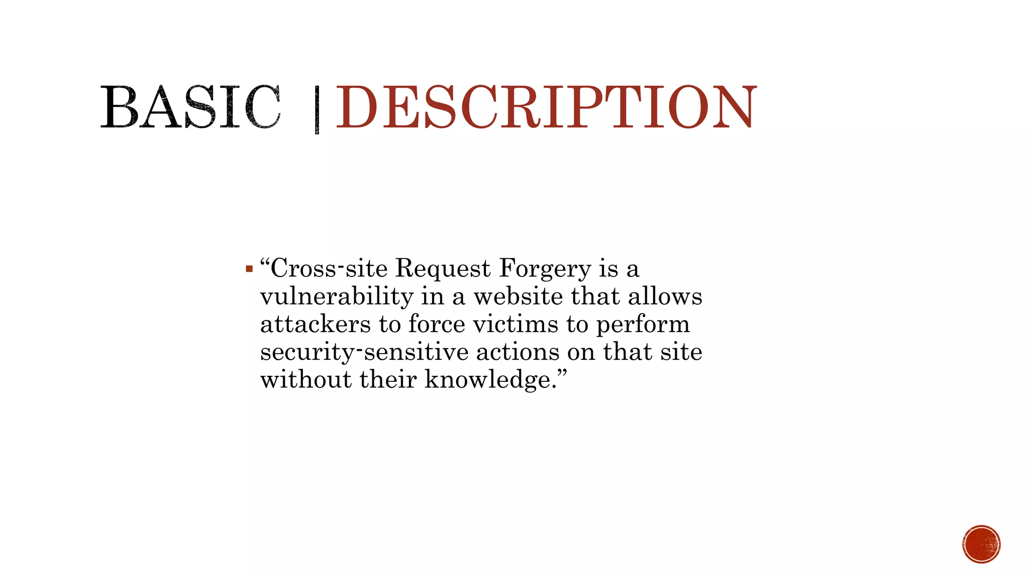 Cross site request forgery(csrf) | PPT
