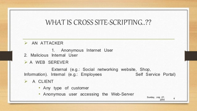Cross site scripting