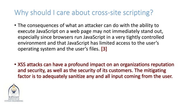 Cross site scripting | PPTX