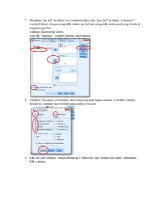 Laporan Praktikum TI Semester 1: SPSS Crosstab | DOCX