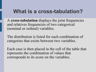 Crosstabs | PPT
