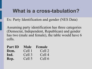 Crosstabs | PPT