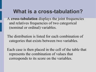Crosstabs | PPT