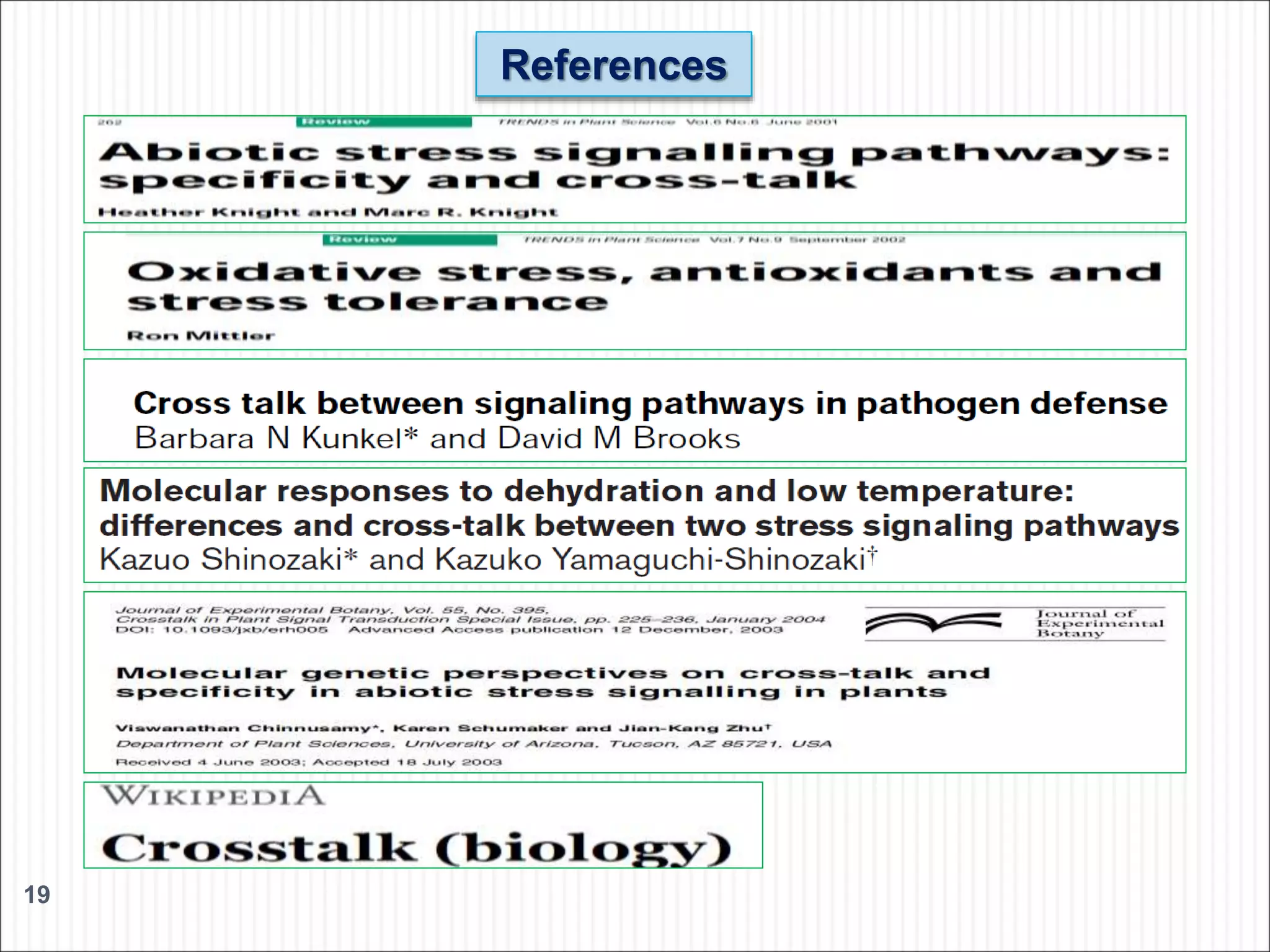 Cross talk between signalling pathway | PPT