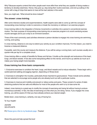 Cross training for fitness | PDF