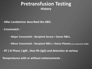 Cross transfusion and compatibility | PPT