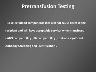 Cross transfusion and compatibility | PPT