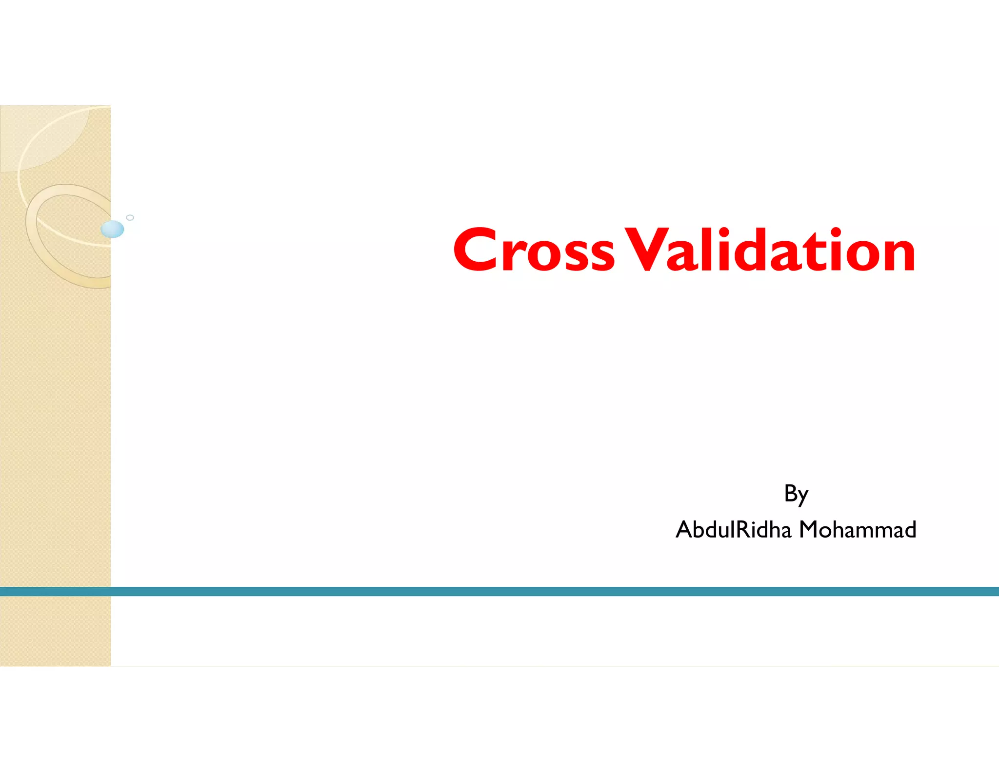 CrossValidation Methods | PPT