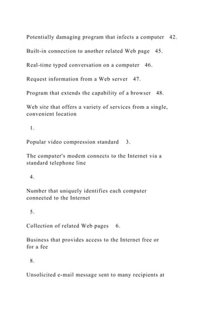 Crossword Puzzle Answer Sheet - Mod2AcrossDown 2. .docx