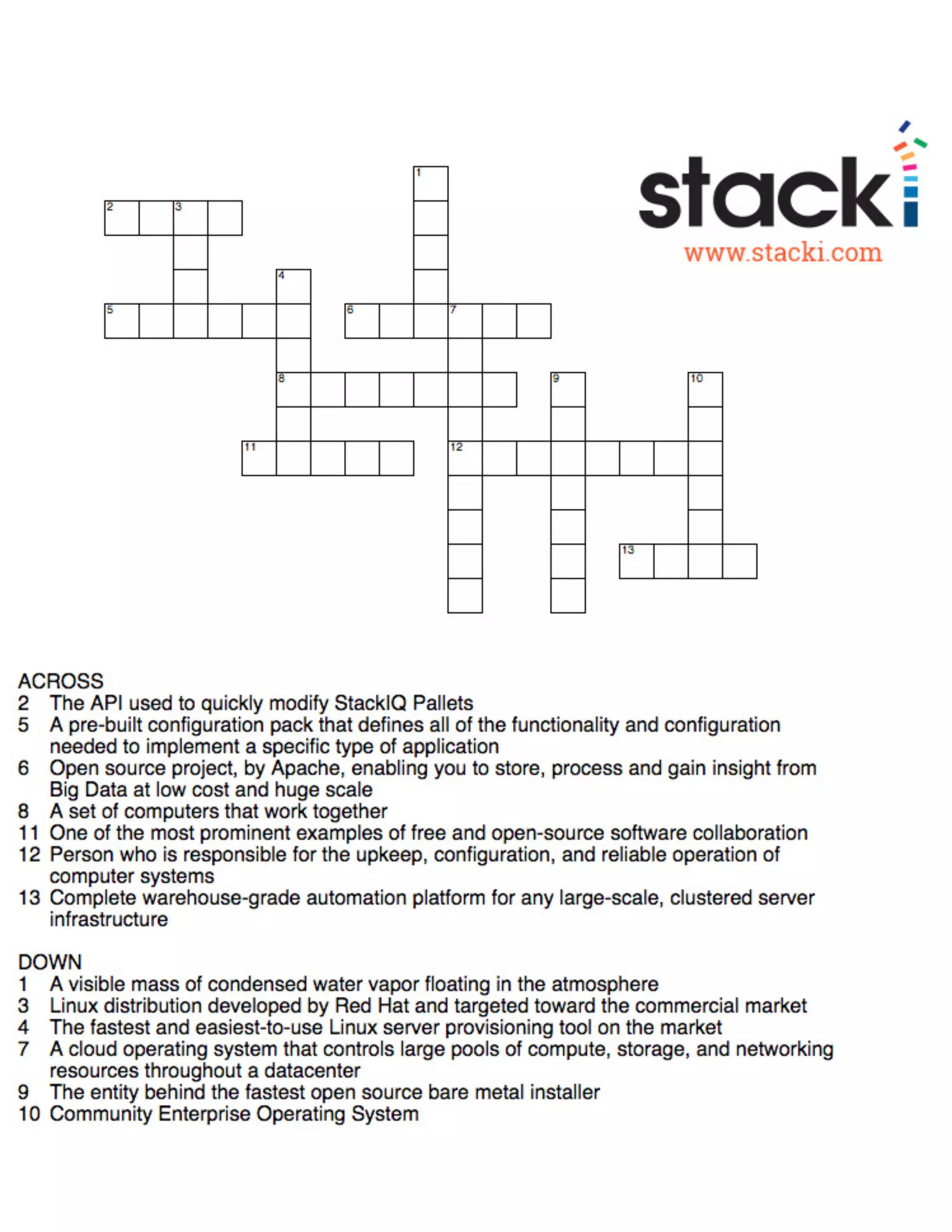 Stacki Crossword Puzzle | PDF
