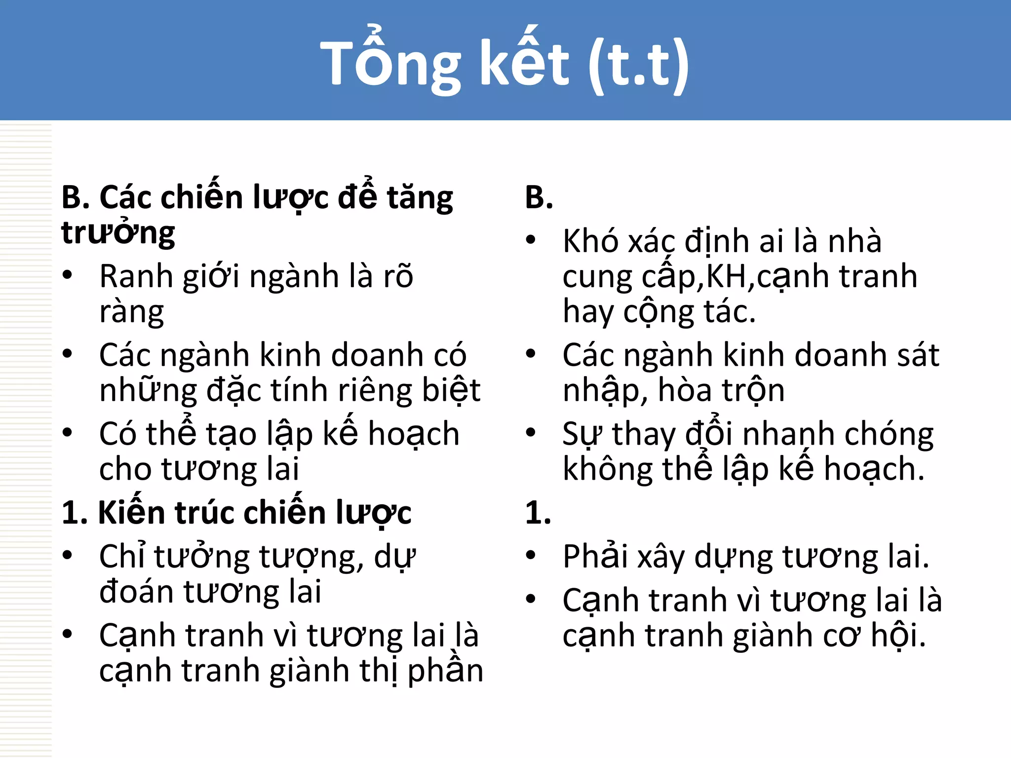 Quản trị chiến lược: Crossword "Nhìn lại chiến lược cạnh tranh" trong "Tư duy lại tương lai" | PPT
