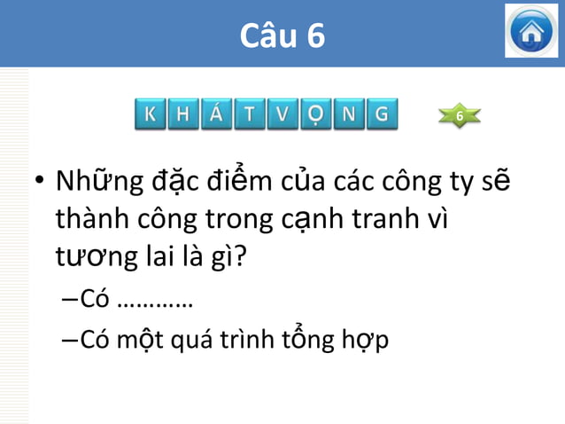 Quản trị chiến lược: Crossword "Nhìn lại chiến lược cạnh tranh" trong "Tư duy lại tương lai" | PPT