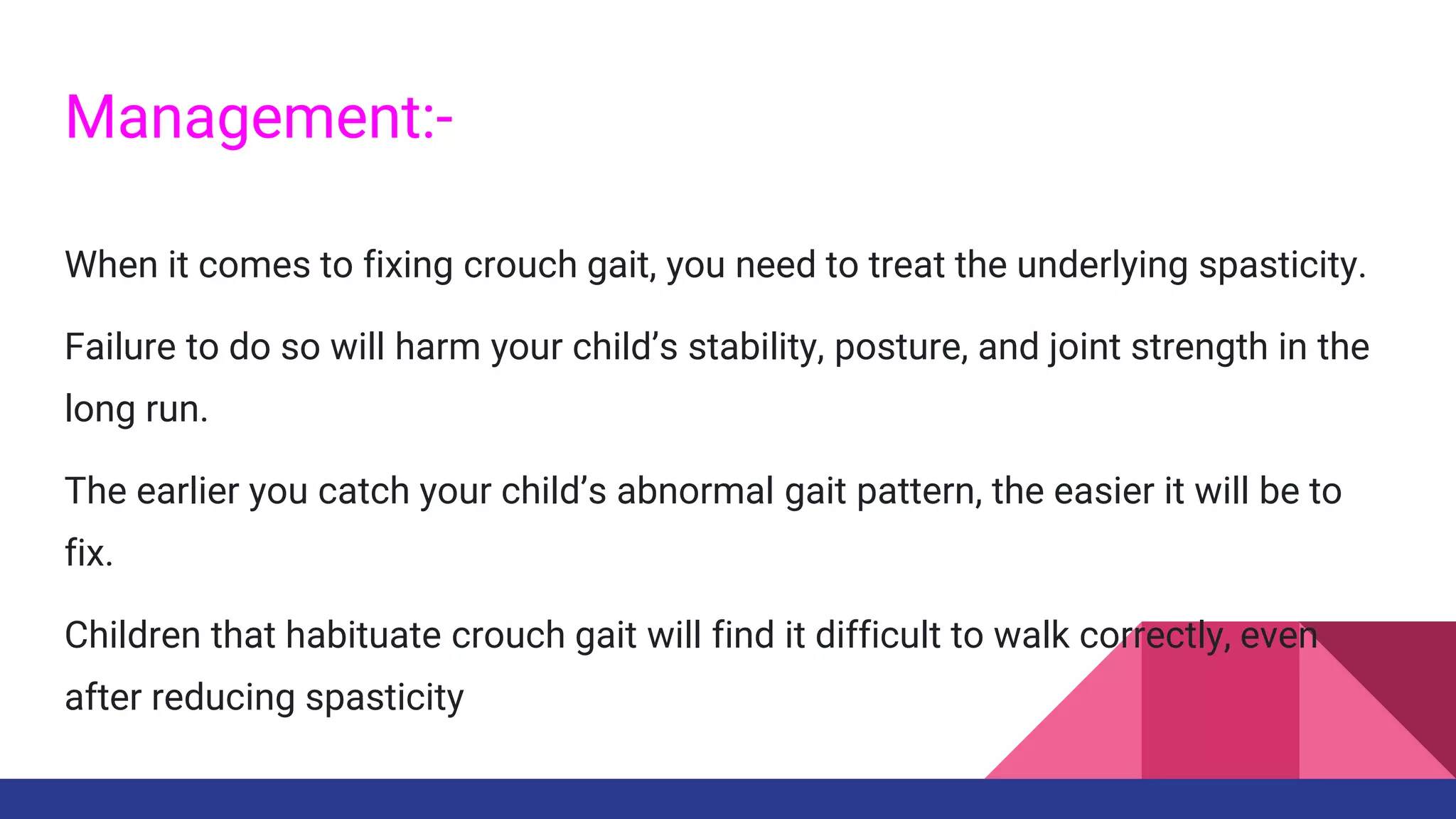 Crouch gait and its brief Medical And Physiotherapy Management | PPTX