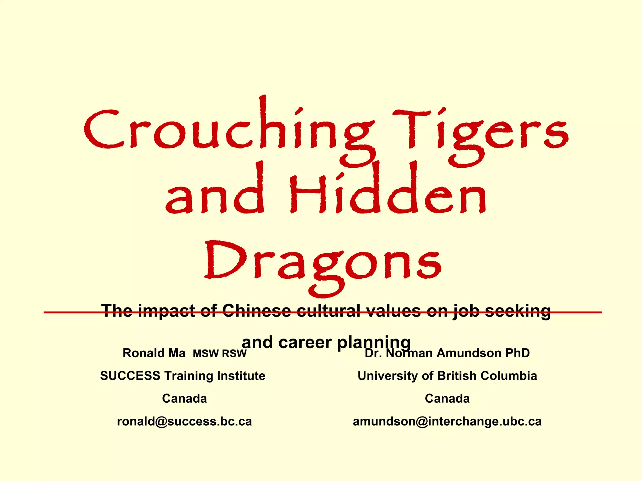 Crouching Tiger And Hidden Dragon | PPT