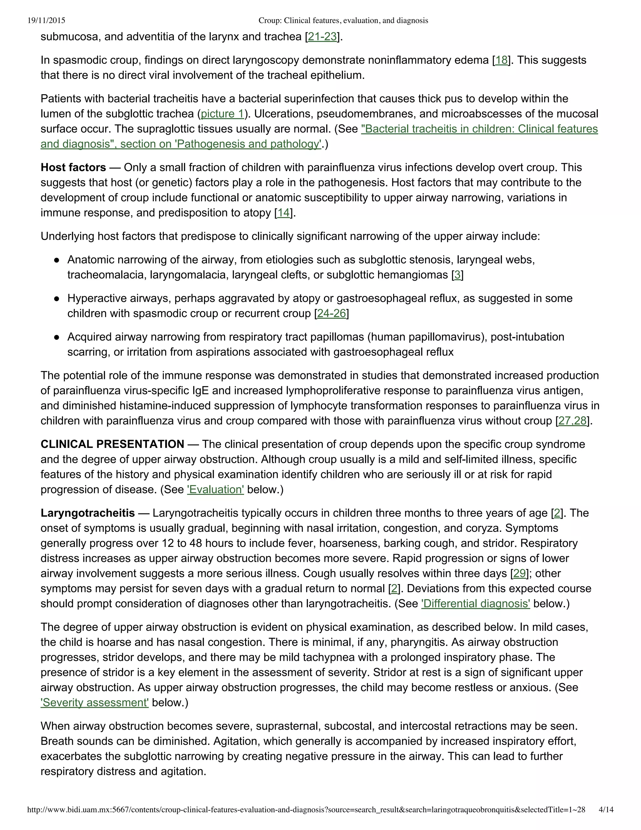 Croup clinical features, evaluation, and diagnosis | PDF | Infectious ...