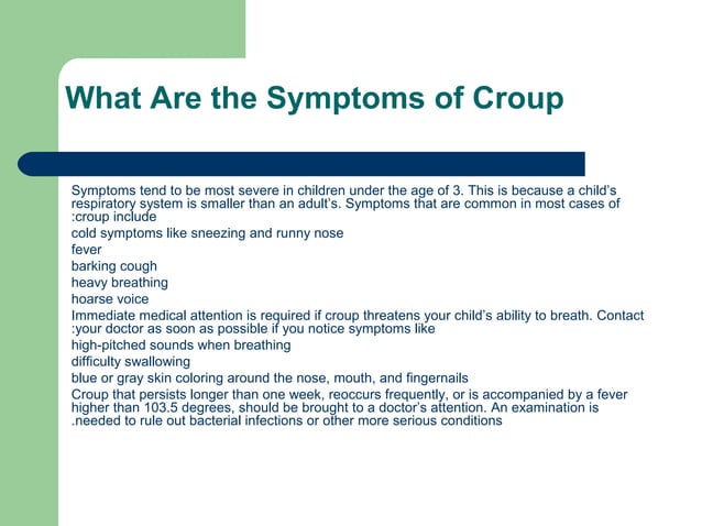 Croup syndrome | PPT | Lung and Respiratory Health | Diseases and ...