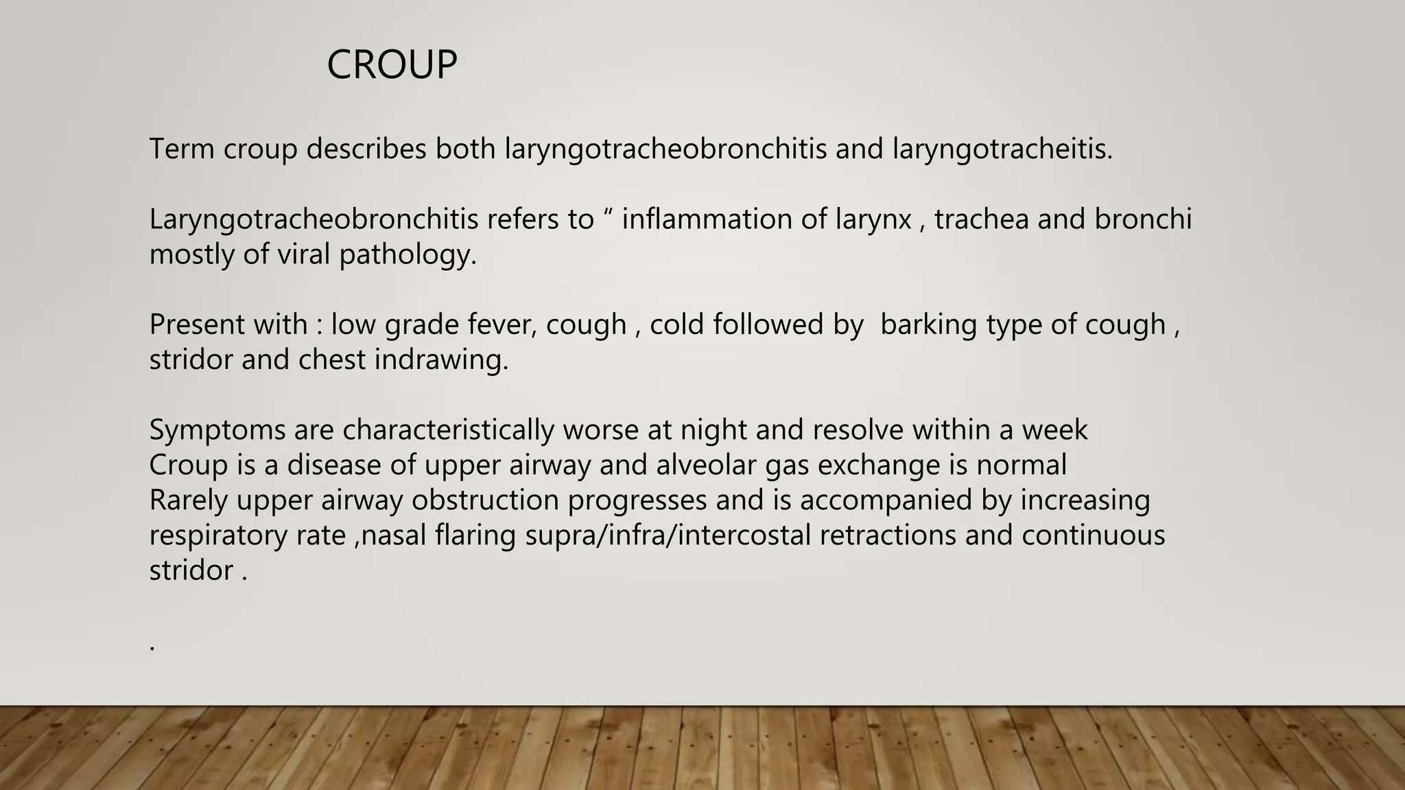 Croup and Epiglottitis by DR.PREMRAJ | PPT