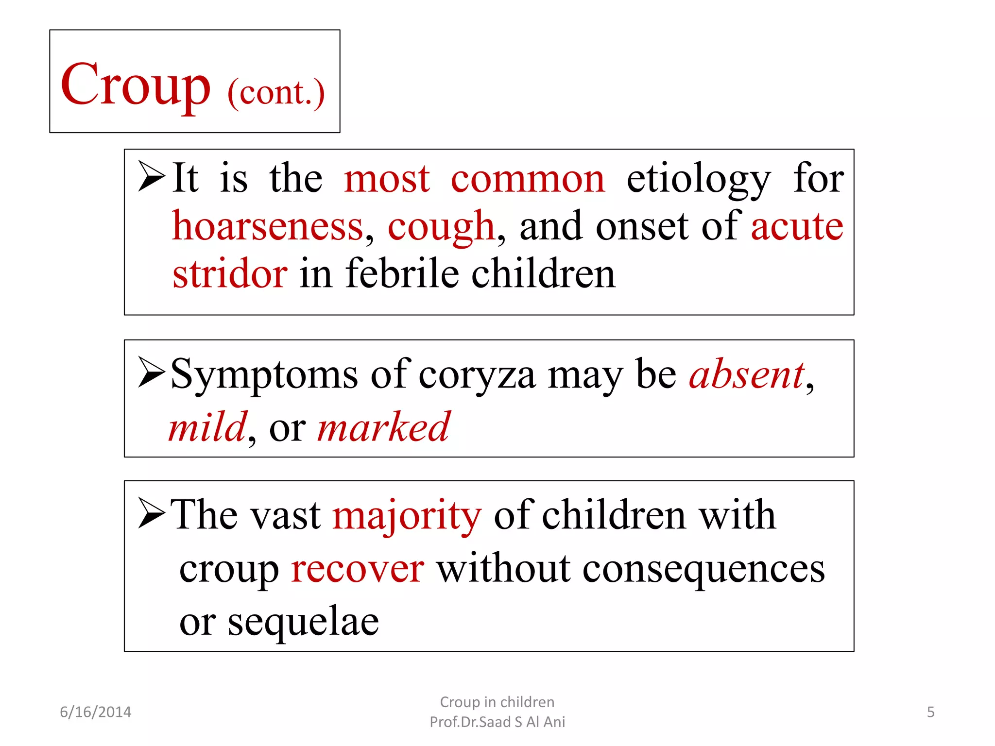 Croup in children | PPTX