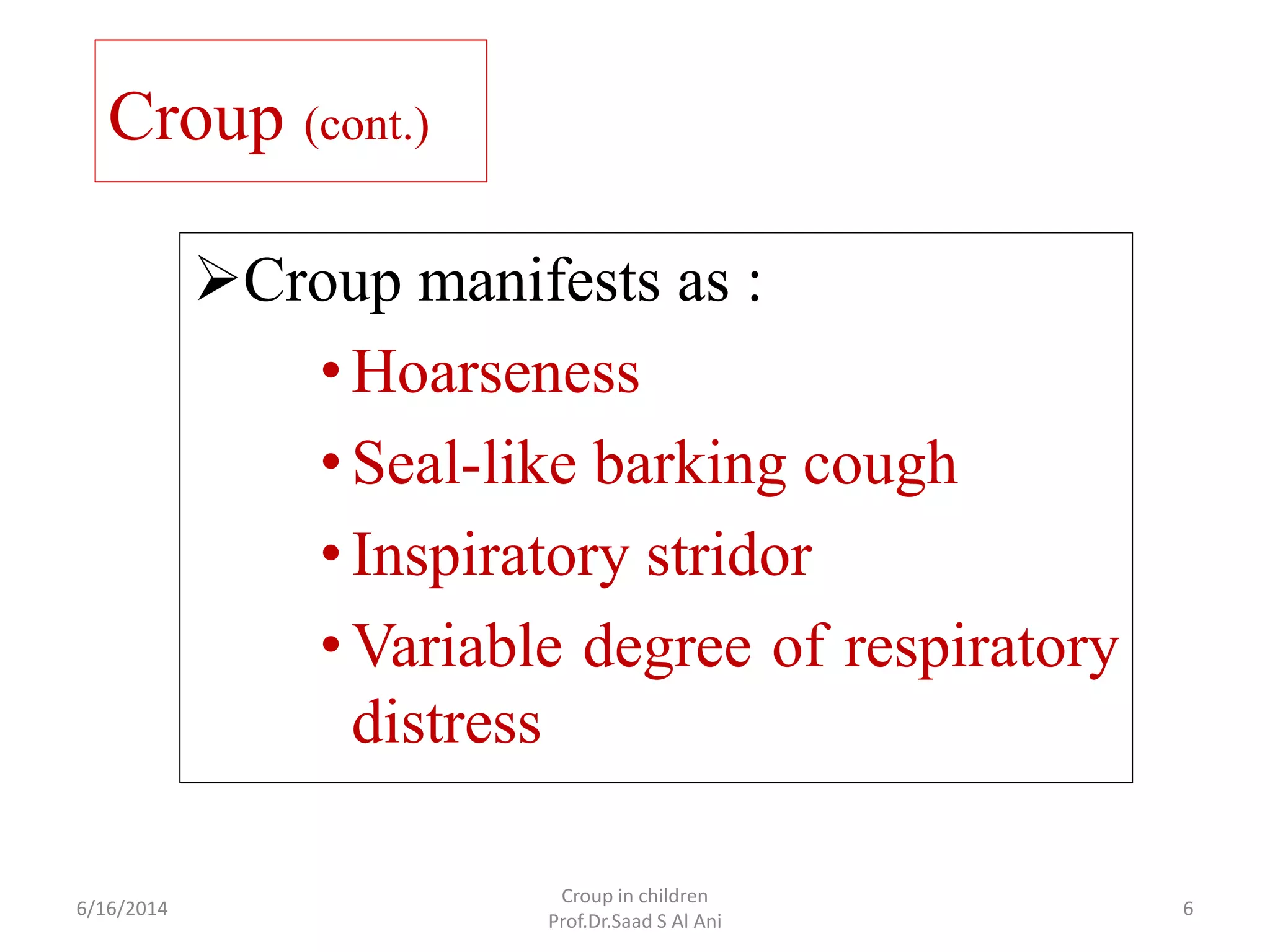 Croup in children | PPTX