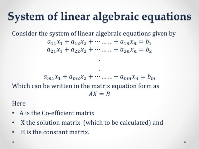 Crout s method for solving system of linear equations | PPTX | Physics | Science
