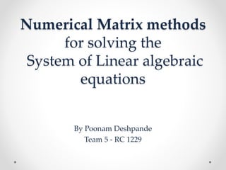 Crout s method for solving system of linear equations | PPT
